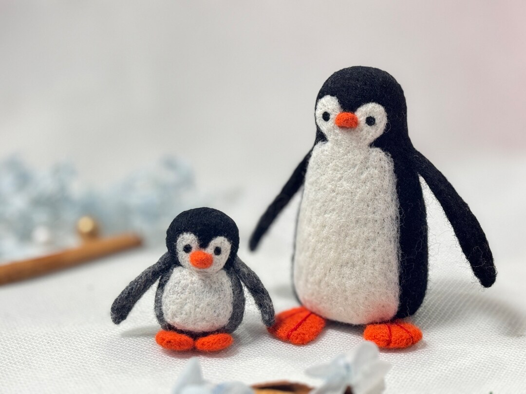 Personalized Gift - Needle Felted Wool Penguin Toy, Handmade Animal ...