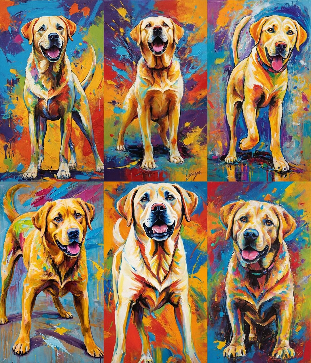 Labrador Dog Abstract Art A5 A4 A3 Photo Print Poster Choice of 6 ...