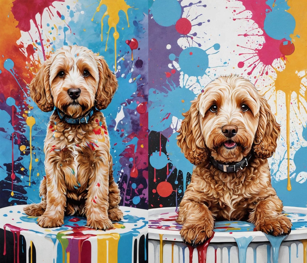 Cockapoo Dog Abstract Art A5 A4 A3 Photo Print Poster Choice of 2 ...