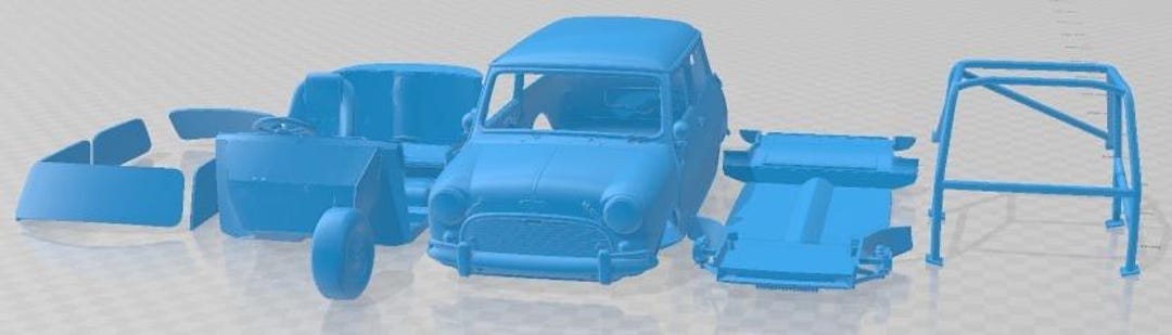 Austin Mini Cooper S FIA Car Model Kit 3D Printed Scales 1/43 1/32 1/24 ...