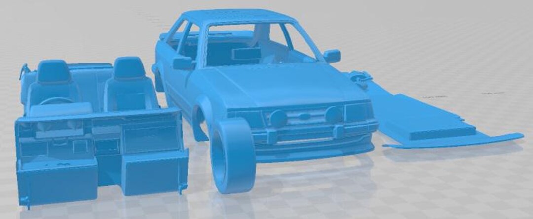 Ford Escort Mk3 XR3 1983 Car Model Kit 3D Printed Scales 1/43 1/32 1/24 ...