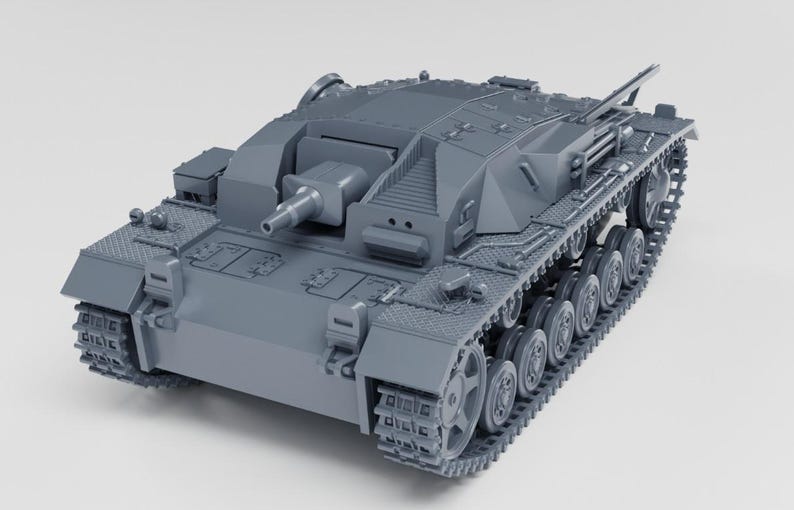 WW2 Sturmgeschutz III Ausf.b Tank 3D Printed Model Kit Scales 1/35 1/24 ...