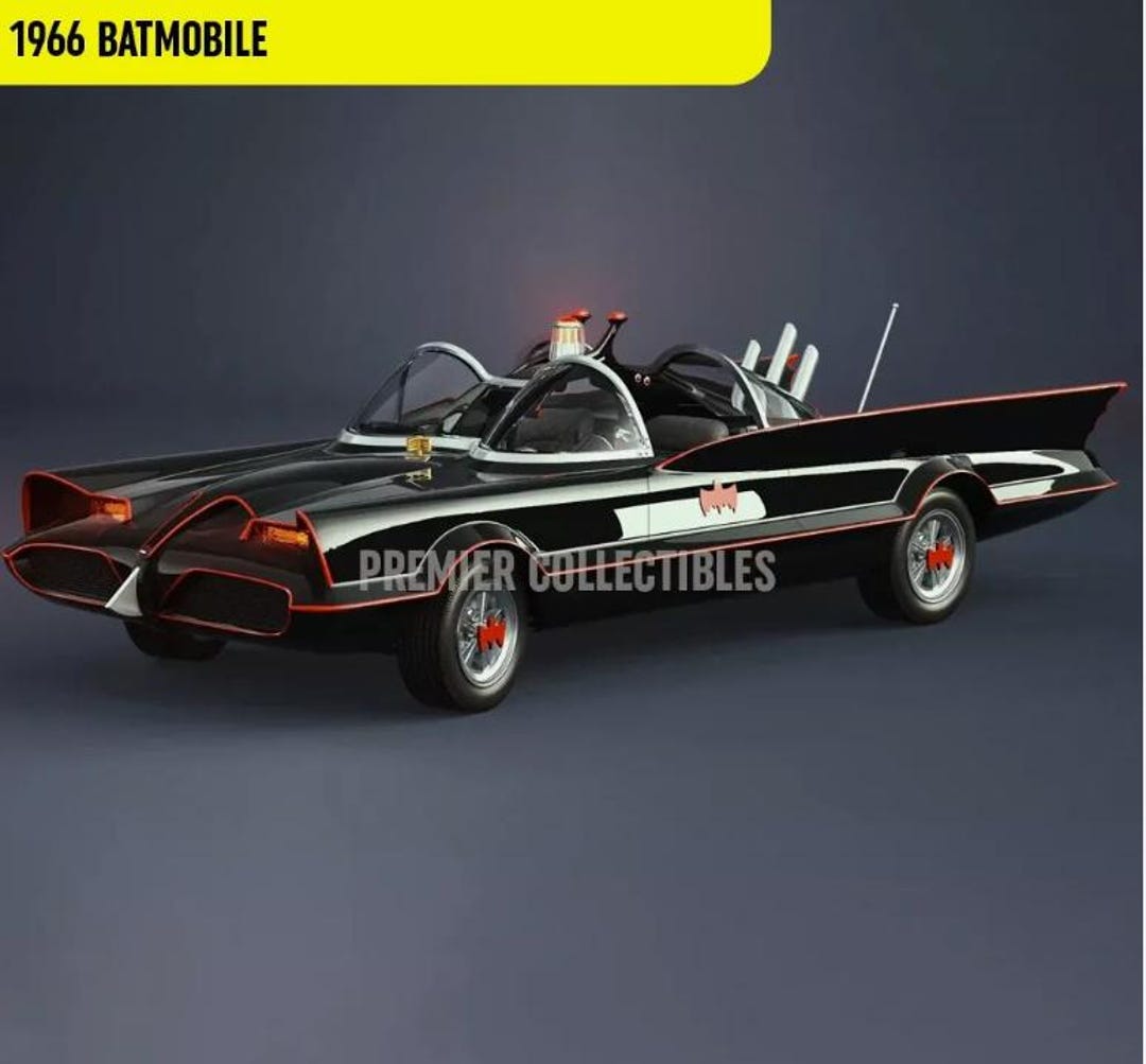 1966 Batmobile Deluxe 3D Printed Scale Model Kit 1:16 Scale 38cm Length ...