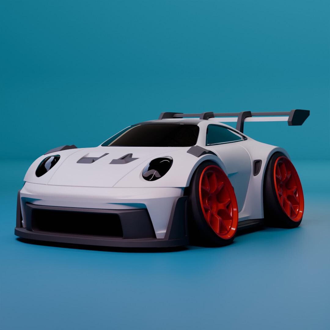 Porsche GT3 RS Tooned Model Car Kit 3D Printed - Etsy