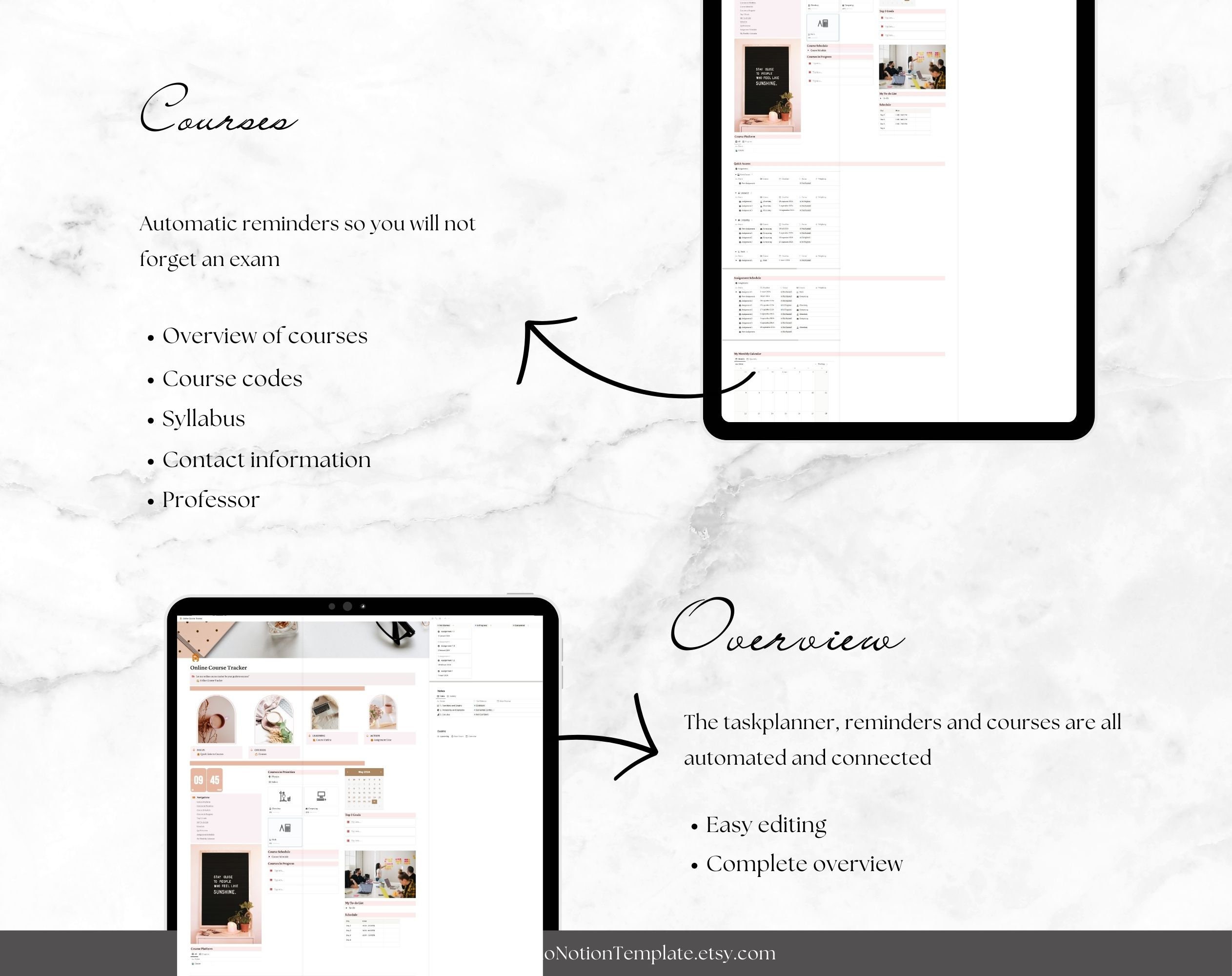 Notion Template Online Course Tracker, Notion Dashboard, Goal Tracker ...