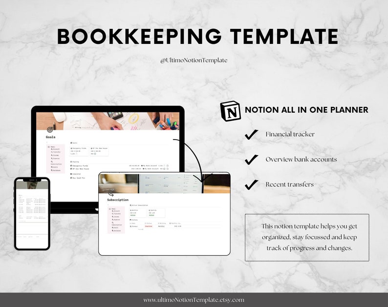 Digital Bookkeeping Notion Template - Notion Dashboard for Finances - Finance and Bookkeeping ...