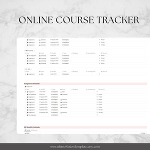 Notion Template Online Course Tracker, Notion Dashboard, Goal Tracker ...