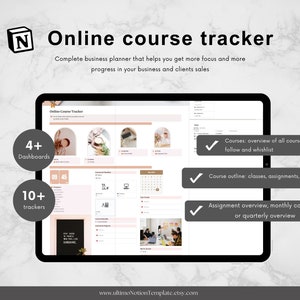 Notion Template Online Course Tracker, Notion Dashboard, Goal Tracker ...