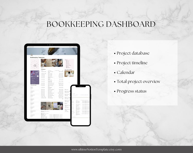 Digital Bookkeeping Notion Template - Notion Dashboard for Finances ...
