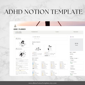 ADHD Notion Planner Template | Productivity & Self-care (digital ...