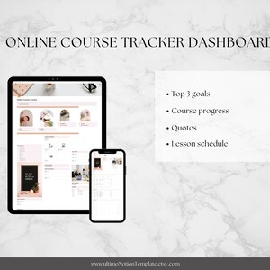 Notion Template Online Course Tracker, Notion Dashboard, Goal Tracker ...