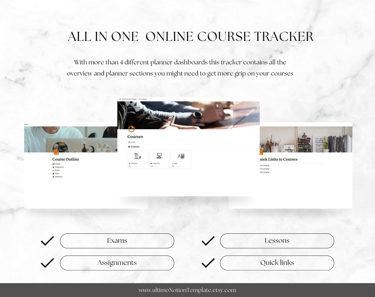 Notion Template Online Course Tracker, Notion Dashboard, Goal Tracker ...