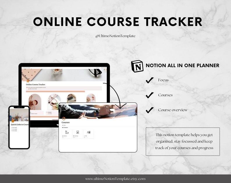 Notion Template Online Course Tracker, Notion Dashboard, Goal Tracker ...