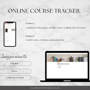Notion Template Online Course Tracker, Notion Dashboard, Goal Tracker ...