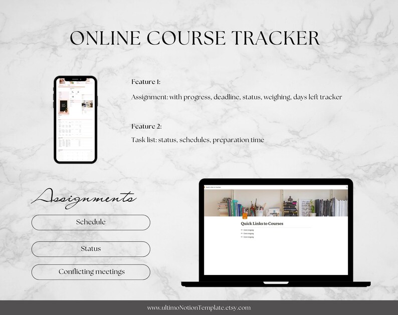Notion Template Online Course Tracker, Notion Dashboard, Goal Tracker ...