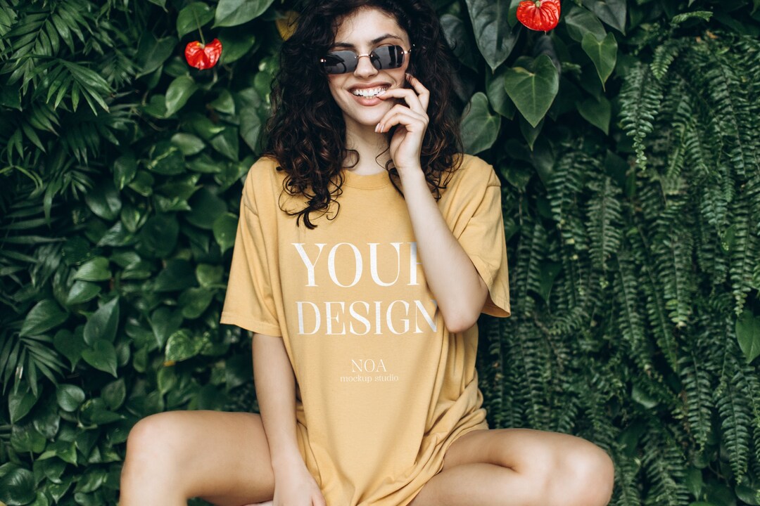 PSD Comfort Colors Mustard Tshirt Mockup, PSD Smart Object T-shirt Mock ...