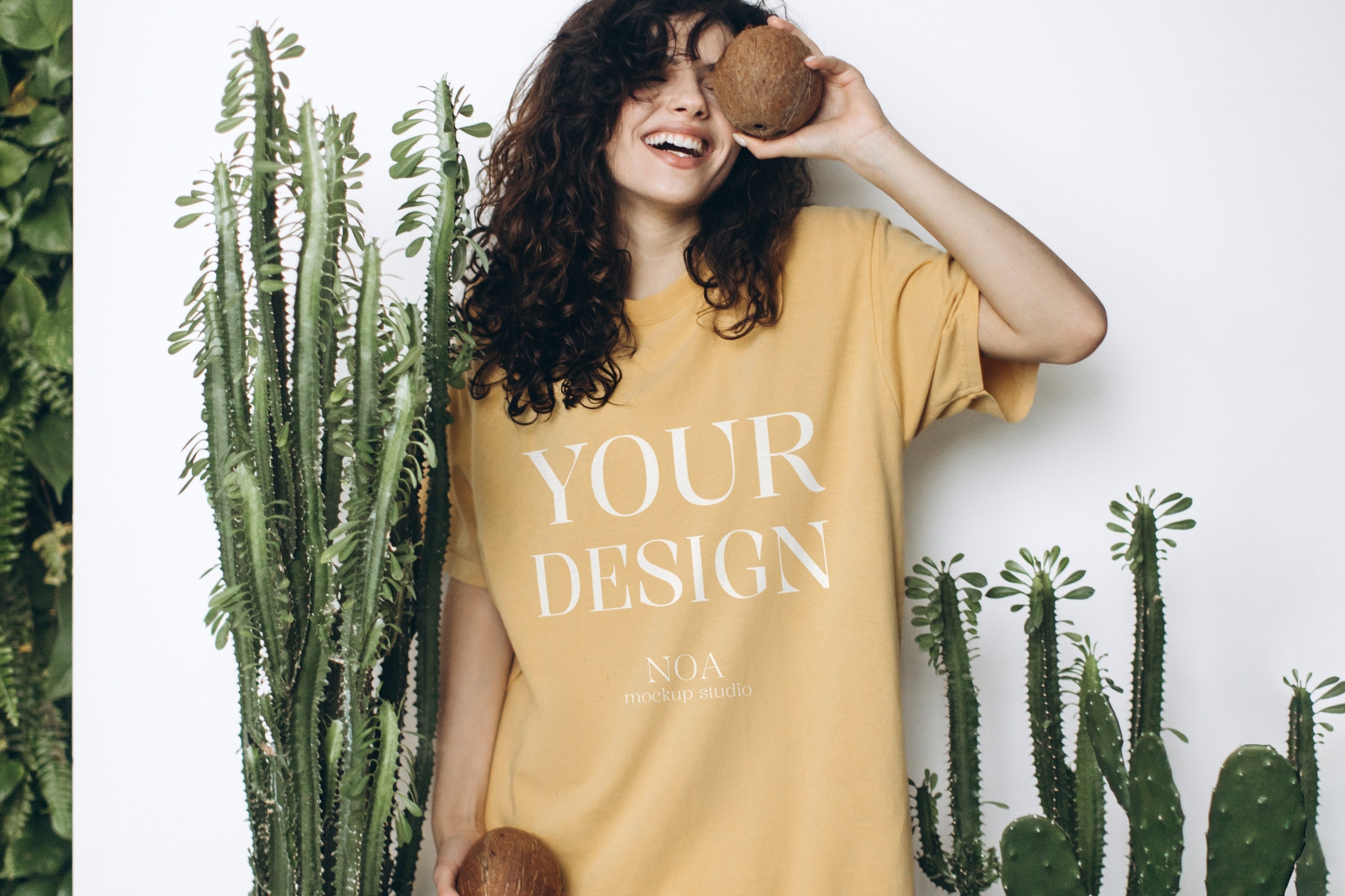 PSD Comfort Colors Mustard Tshirt Mockup, PSD Smart Object T-shirt Mock ...