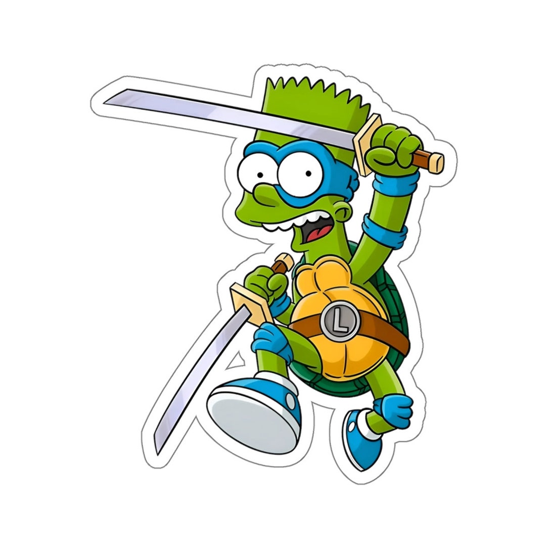 Bart Simpson Ninja Turtle Sticker, Meme, for Tumbler Laptop Phone ...