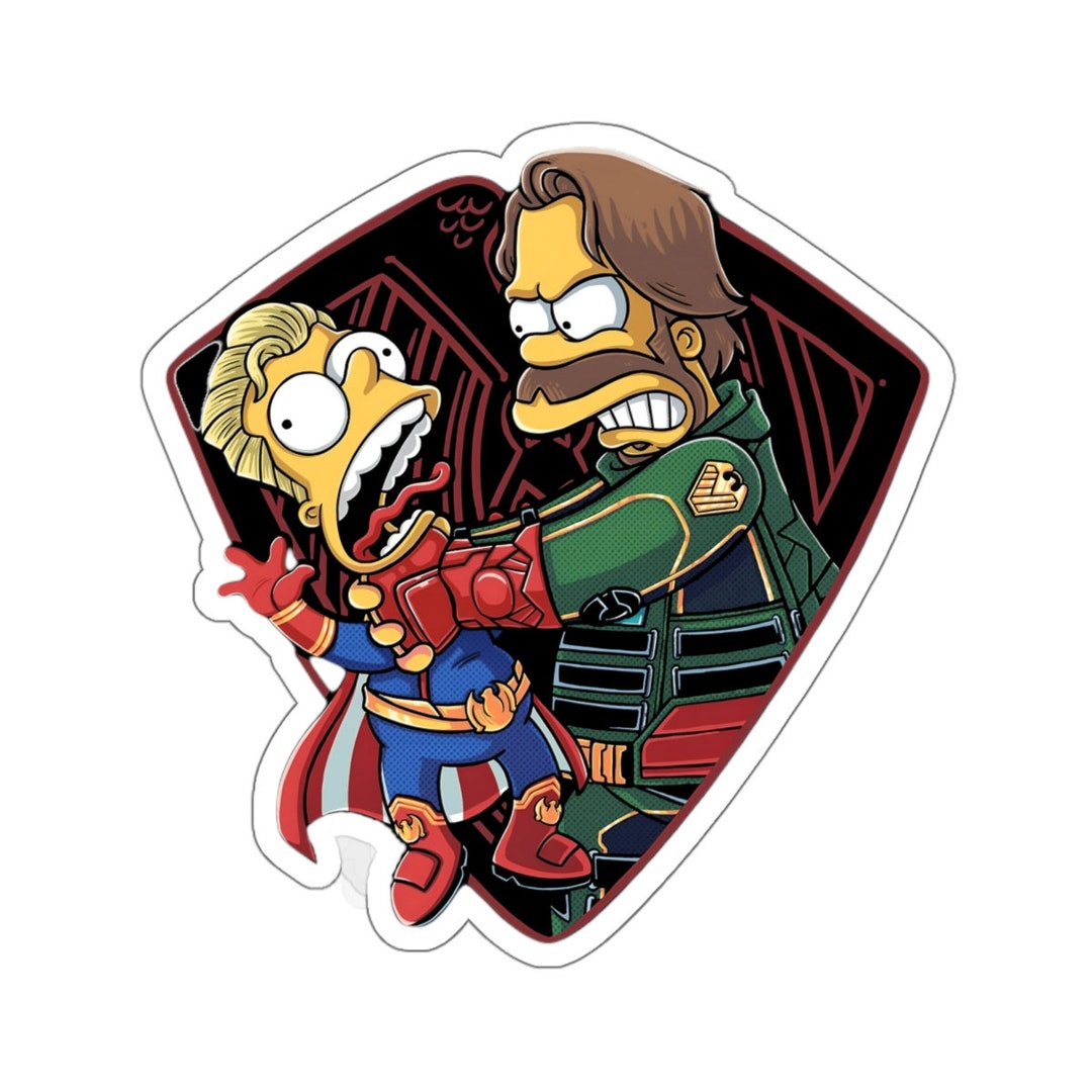 Soldier Boy Choking Homelander, Homer Choking Bart Sticker, Meme, for ...