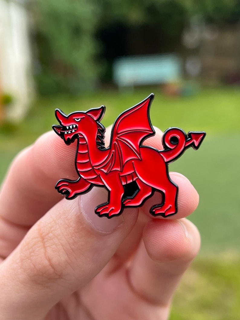 Handcrafted Welsh Dragon Pin Badge | Wales Inspired Brooch With Unique ...