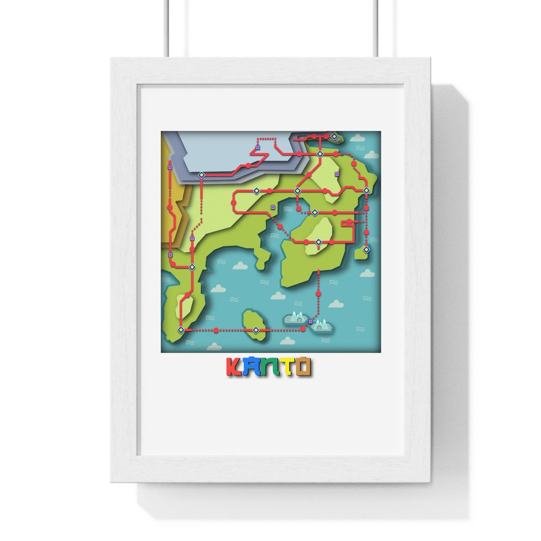 Kanto Region Papercut Poster - Etsy
