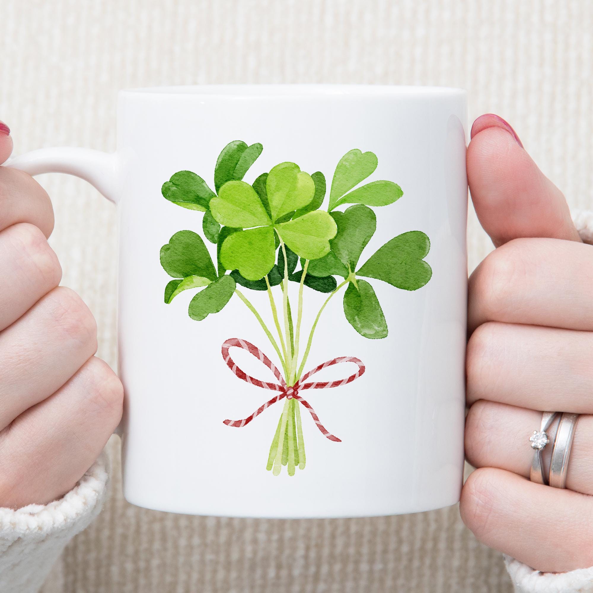 Watercolor Clover Clipart, St Patricks Day Clipart, Shamrock PNG ...
