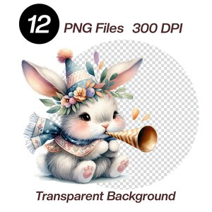 Watercolor Easter Bunny Clipart, Easter Clipart, Spring, Cute Bunnies ...