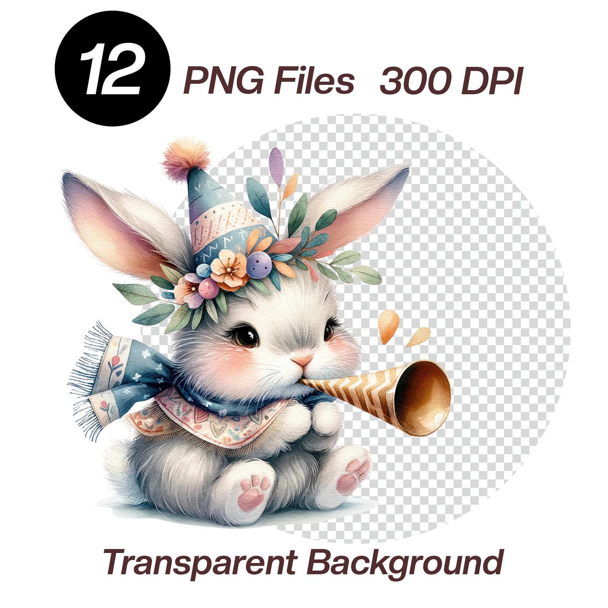 Watercolor Easter Bunny Clipart, Easter Clipart, Spring, Cute Bunnies ...