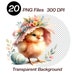 20 Watercolor Easter Chick Clipart, Cute Chick Clipart, Spring Flowers ...