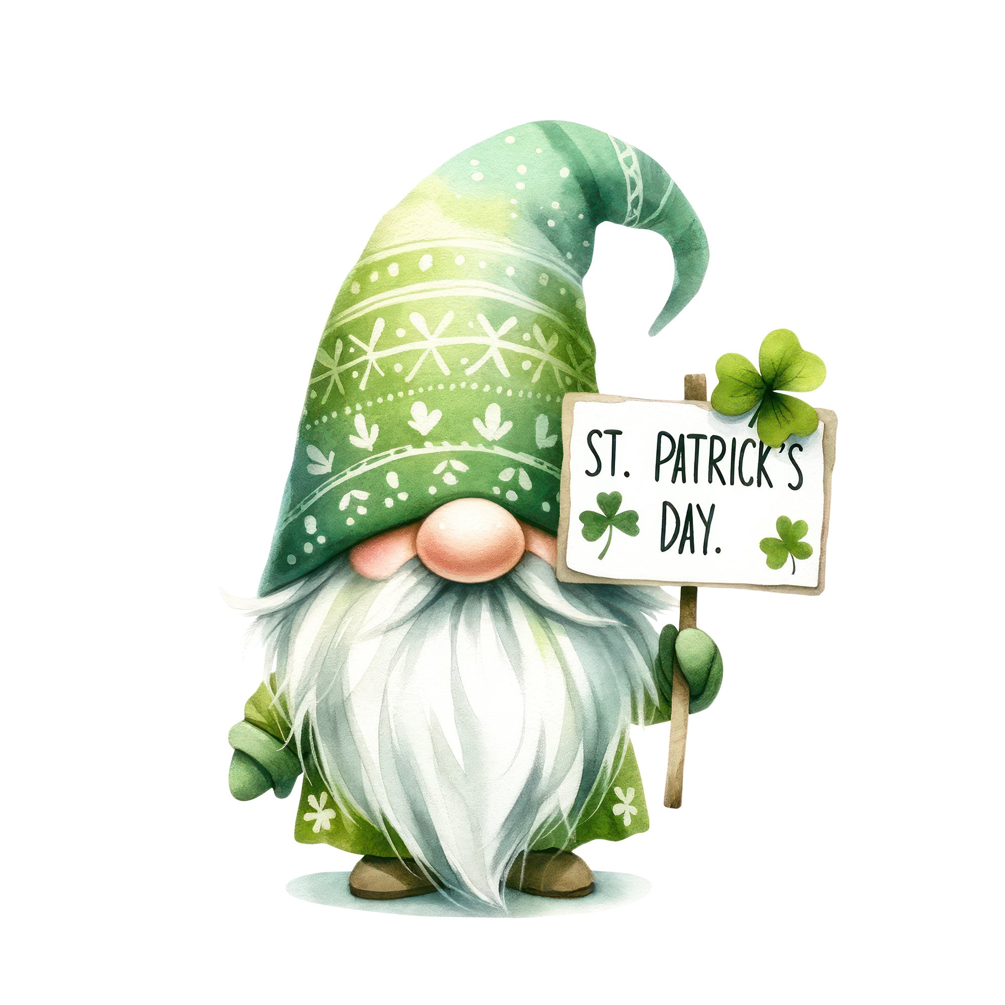 25 Watercolor St. Patrick’s Day Gnomes Clipart, Cute Gnomes PNG, Saint ...
