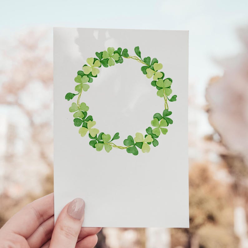 Watercolor Clover Clipart, St Patricks Day Clipart, Shamrock PNG ...