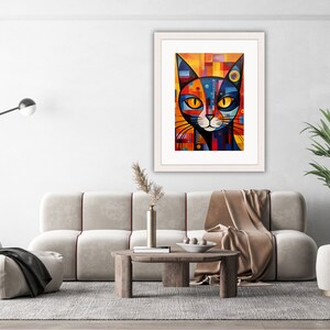 Colorful Cat Art Print in the Style of Wassily Kandinsky - This Cute ...