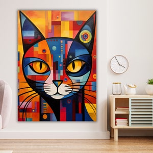 Colorful Cat Art Print in the Style of Wassily Kandinsky - This Cute ...