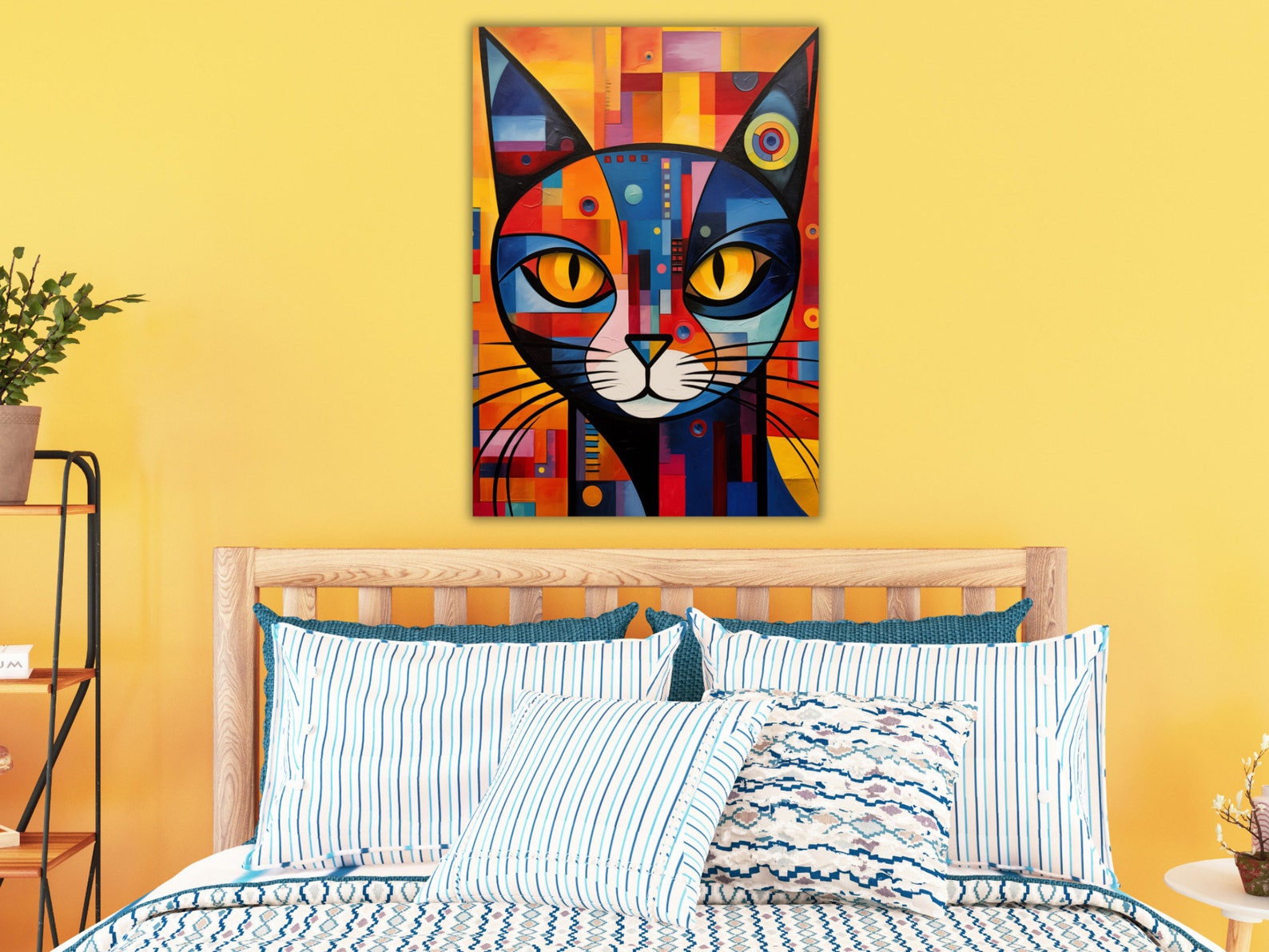 Colorful Cat Art Print in the Style of Wassily Kandinsky - This Cute ...