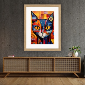 Colorful Cat Art Print in the Style of Wassily Kandinsky - This Cute ...
