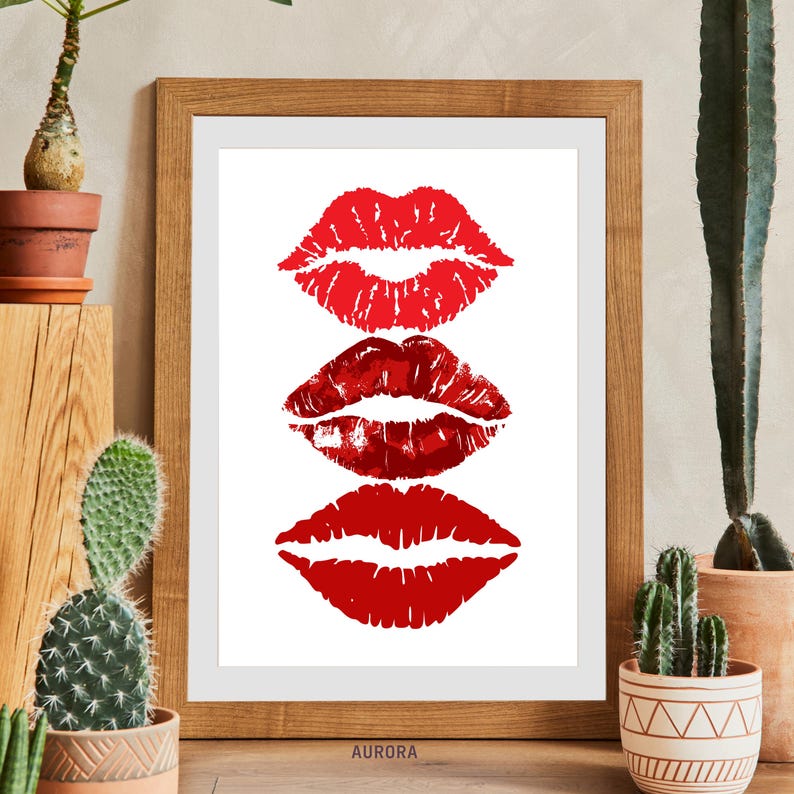 Red Lips Pop Art Poster, Trendy Wall Decor (digital Download) - Etsy