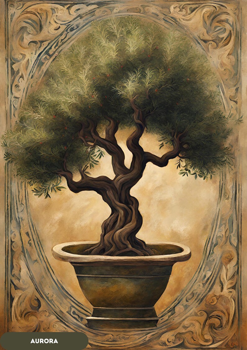 Greek Style Olive Tree Prints Printable Greek Oil Painting Digital ...