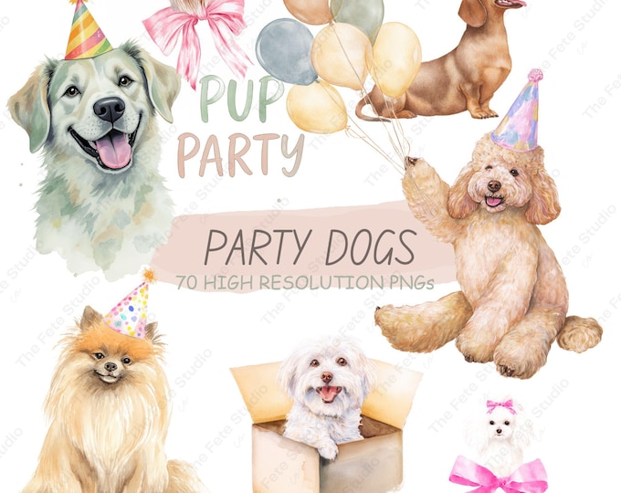 Cockapoo Birthday Clipart | Party Dog Art 11 Jpgs (commercial Use ...