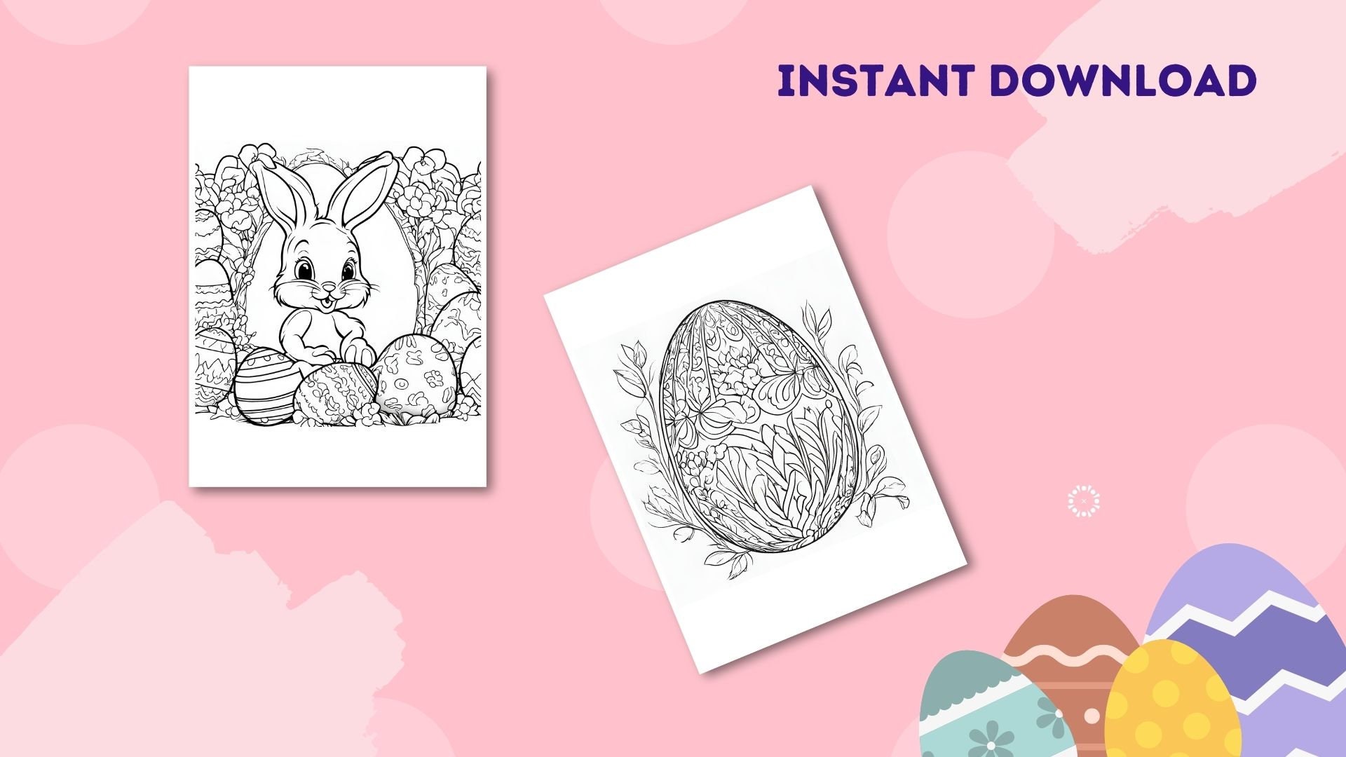 20 Printable Easter Coloring Pages for Adults and Kids - Etsy
