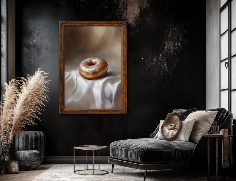 Donut Printable Art | Kitchen Wall Art | Food Art Print, Donut Painting ...