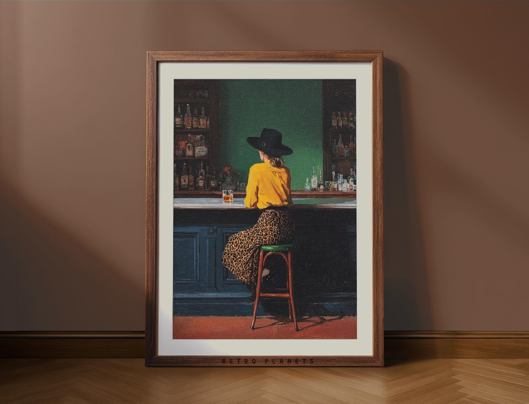 Cowgirl Cocktail Wall Art Print, Western Bar Cowgirl Poster, Bold ...