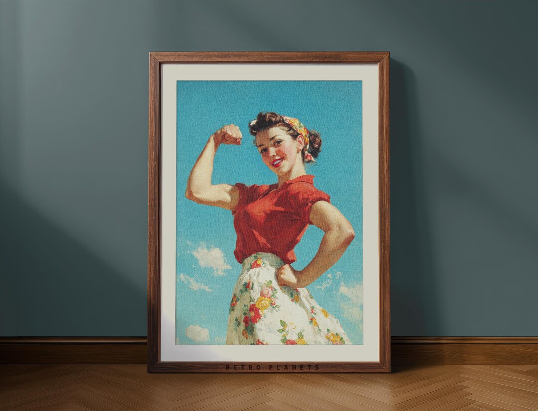 Vintage Strong Woman Wall Art – Retro Feminine Empowerment Poster ...