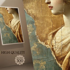 Antique Woman Portrait Oil Painting Printable | Renaissance-inspired ...
