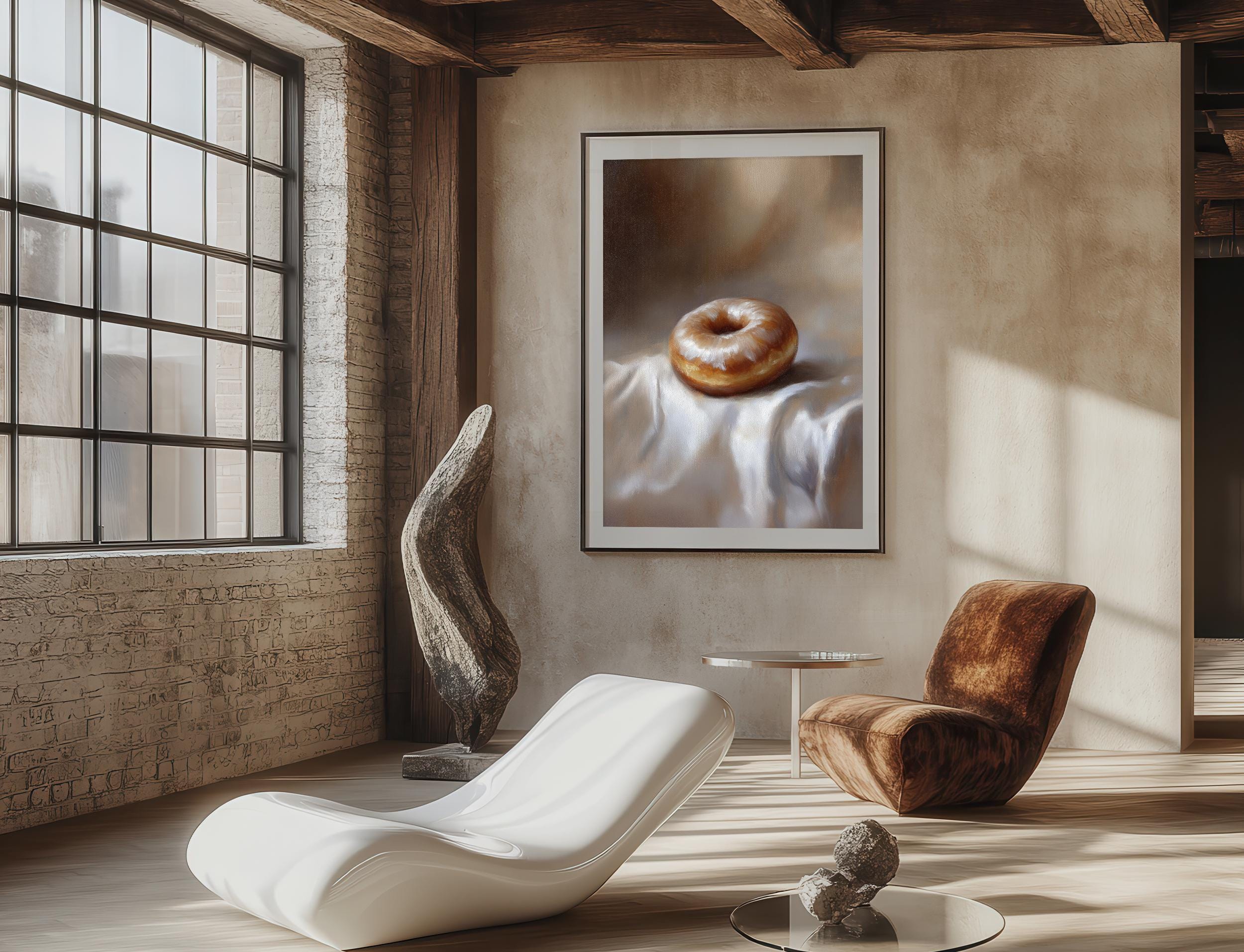 Donut Printable Art | Kitchen Wall Art | Food Art Print, Donut Painting ...