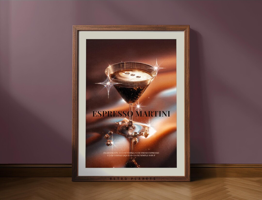 Espresso Martini Art Print: Retro Glam Bar Decor (digital Download) - Etsy