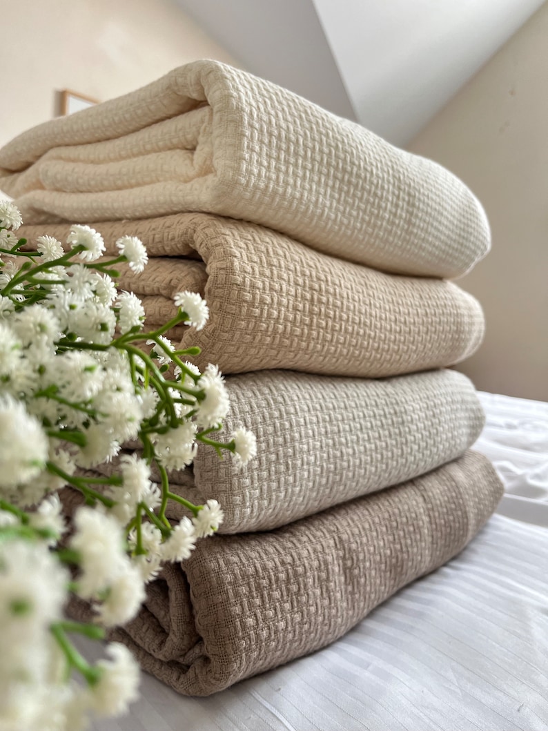 Natural Cotton Bedspread Taupe Beige - Etsy