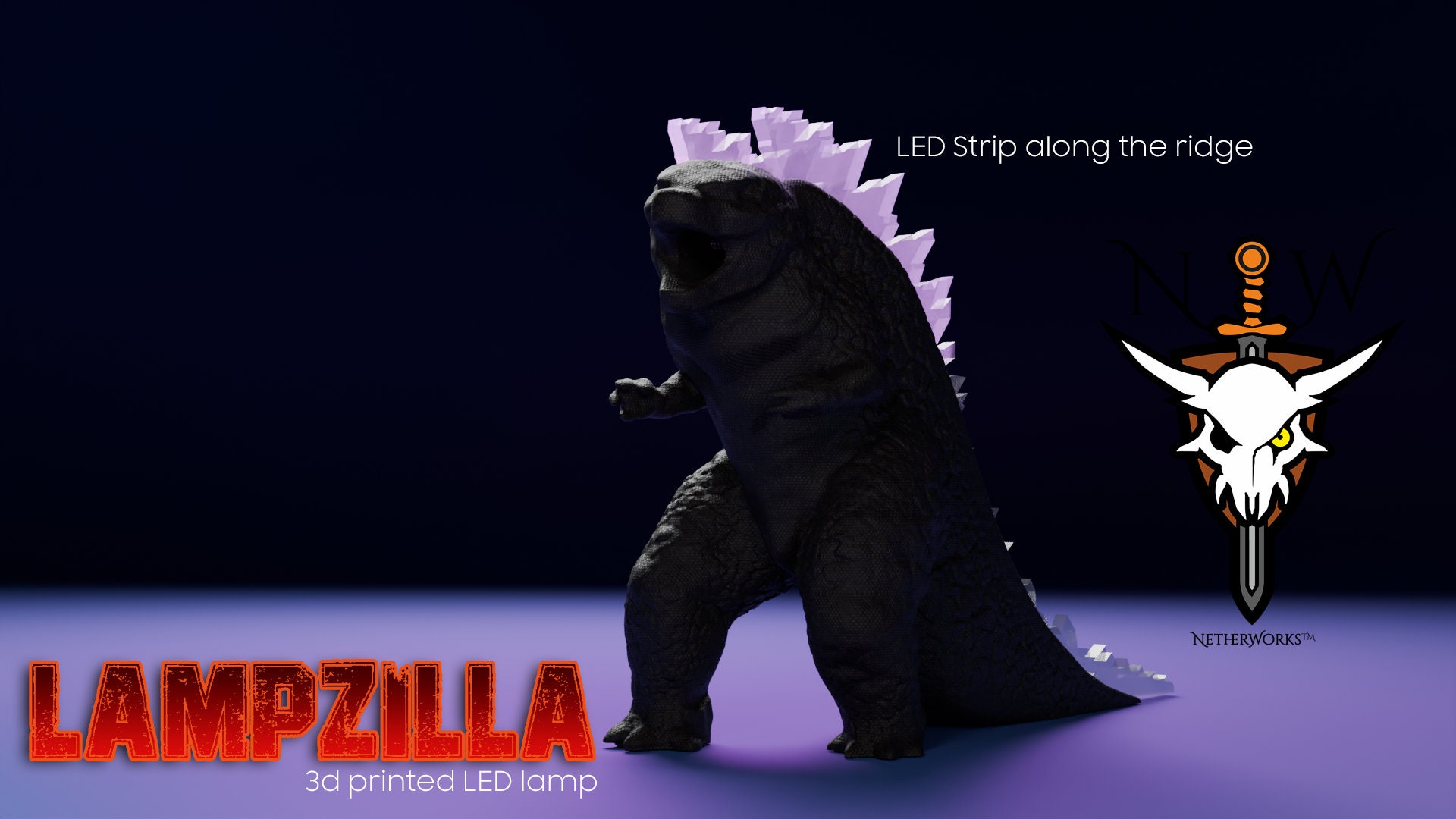 GODZILLAMP Led Powered Godzilla Desktop LED Lamp - Etsy