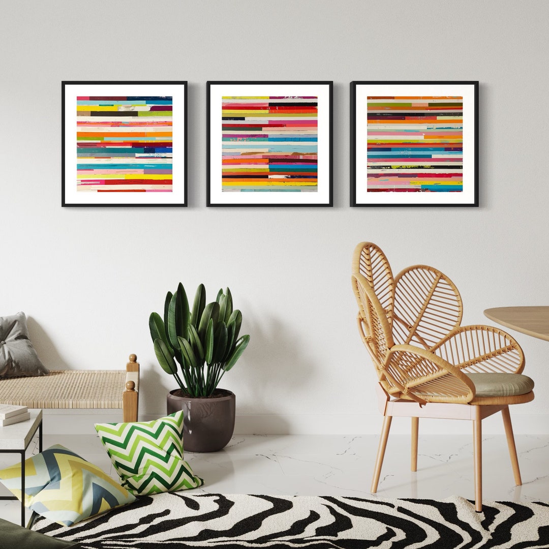 Download triptych Boho Strips / Home Decor / Wall Art 3 Prints ...