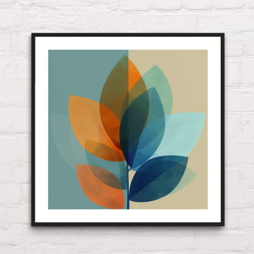 Minimal Leaves Print Large Format Wall Art Minimalist Abstract Nature ...