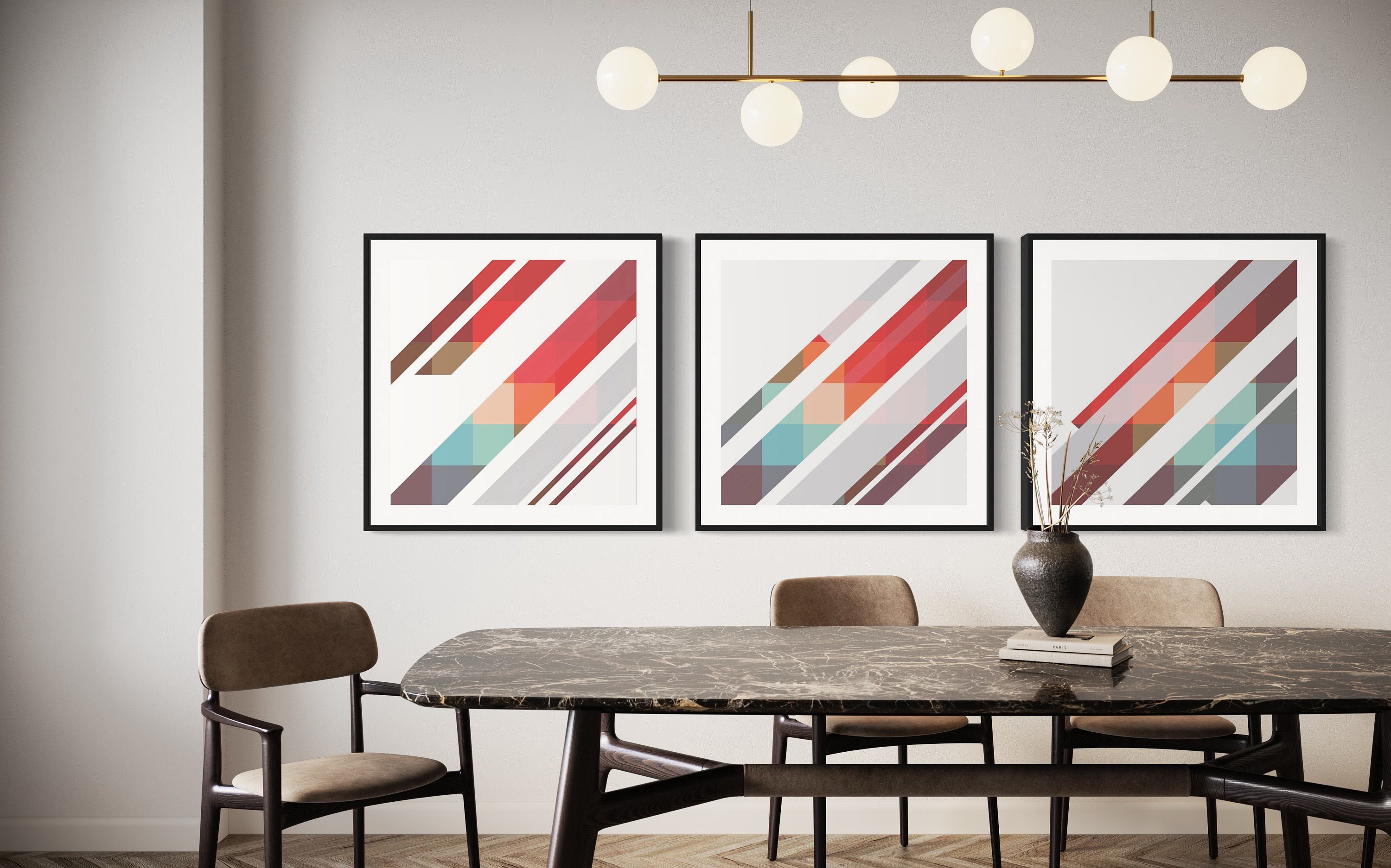 Download triptych Diagonal / Decor / Wall Art 3 Print / Contemporary ...